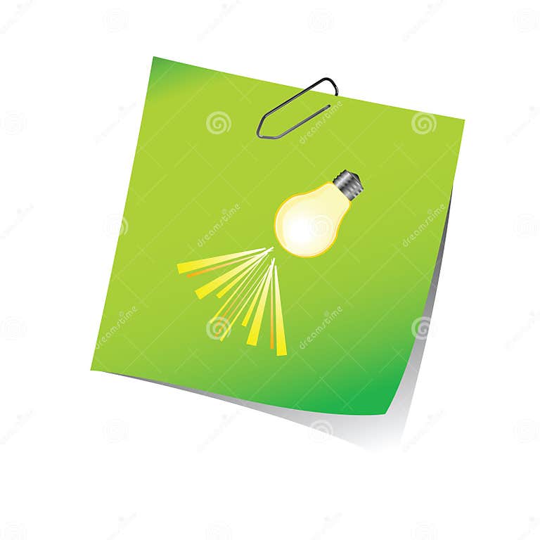 Reminder Green with Light Bulb Vector Stock Vector - Illustration of ...