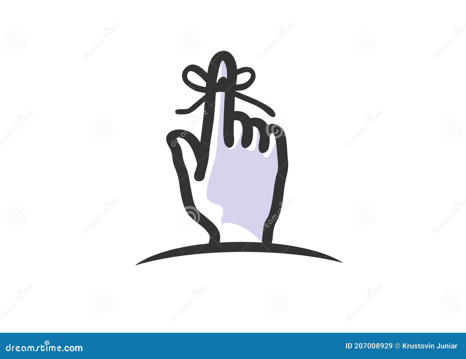 Reminder Icon Vector . Hand with String Reminder Symbol Stock Vector ...