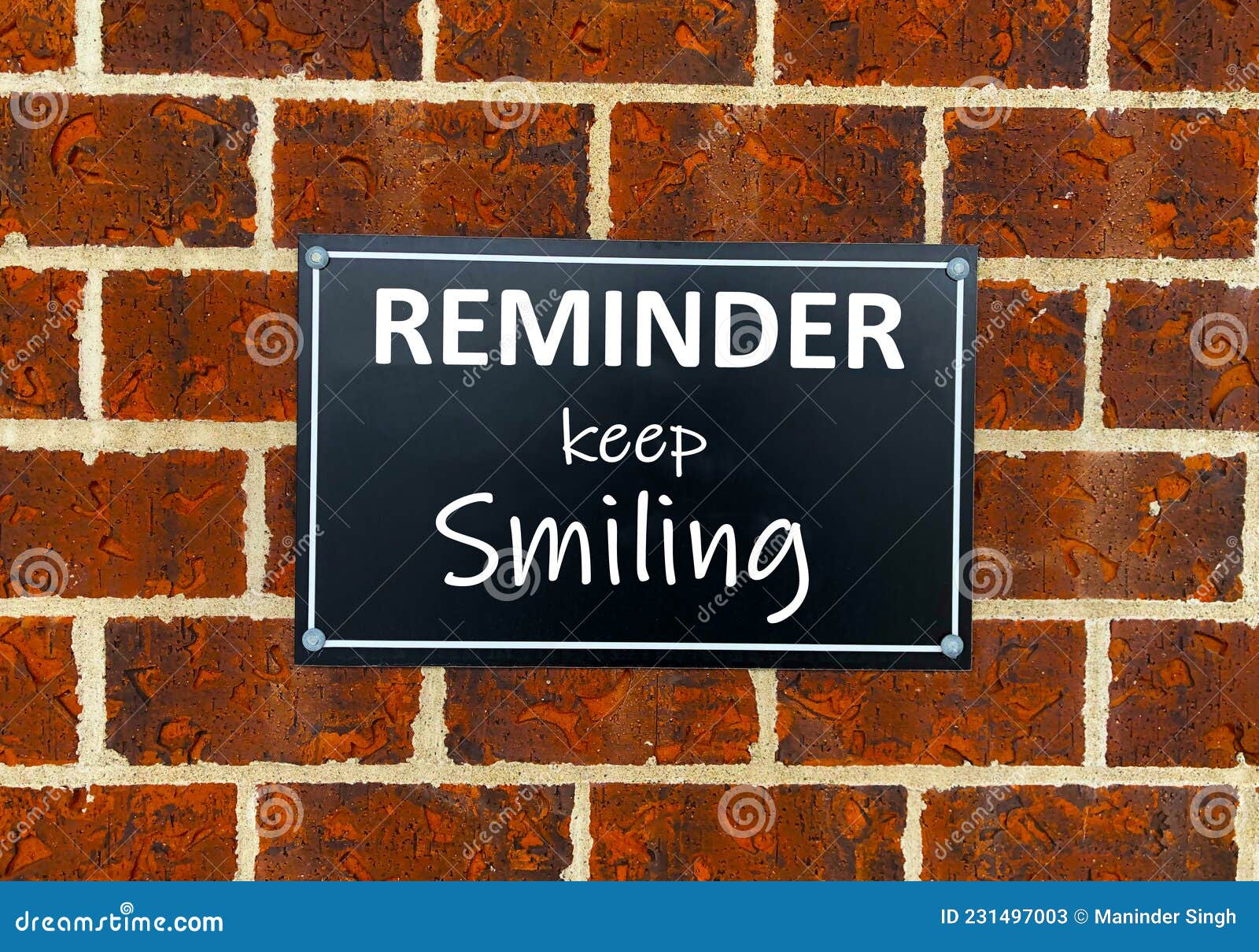 Reminder keep smiling. stock image. Image of august - 231497003