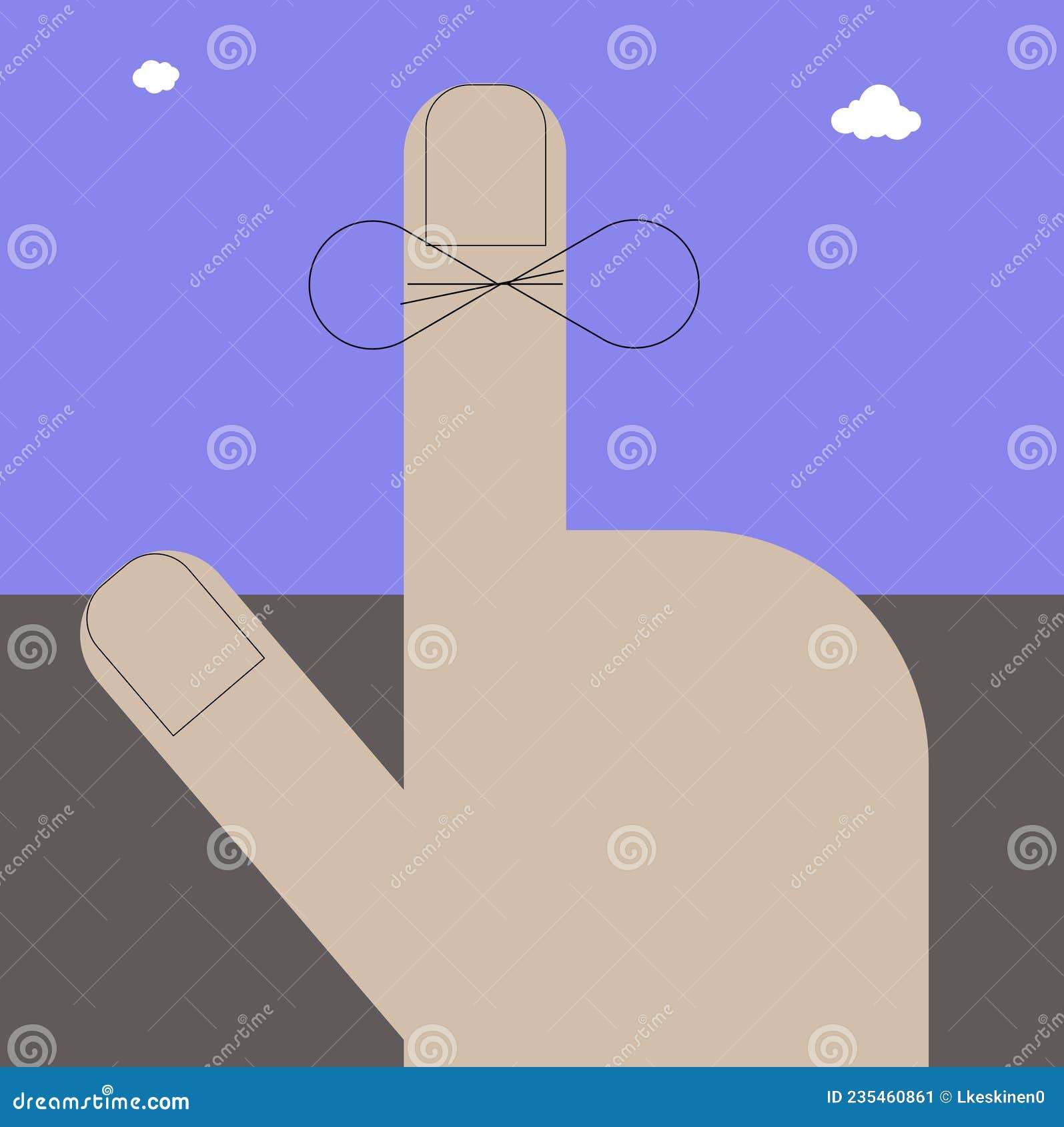 Reminder Knot on Finger Illustration Stock Illustration - Illustration ...