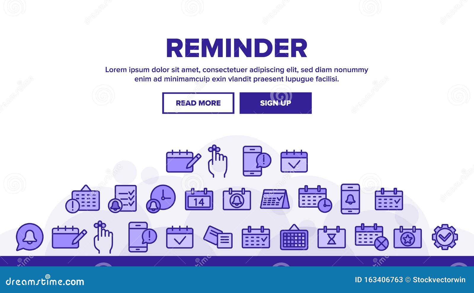 Collection Reminder Elements Vector Icons Set Stock Vector ...