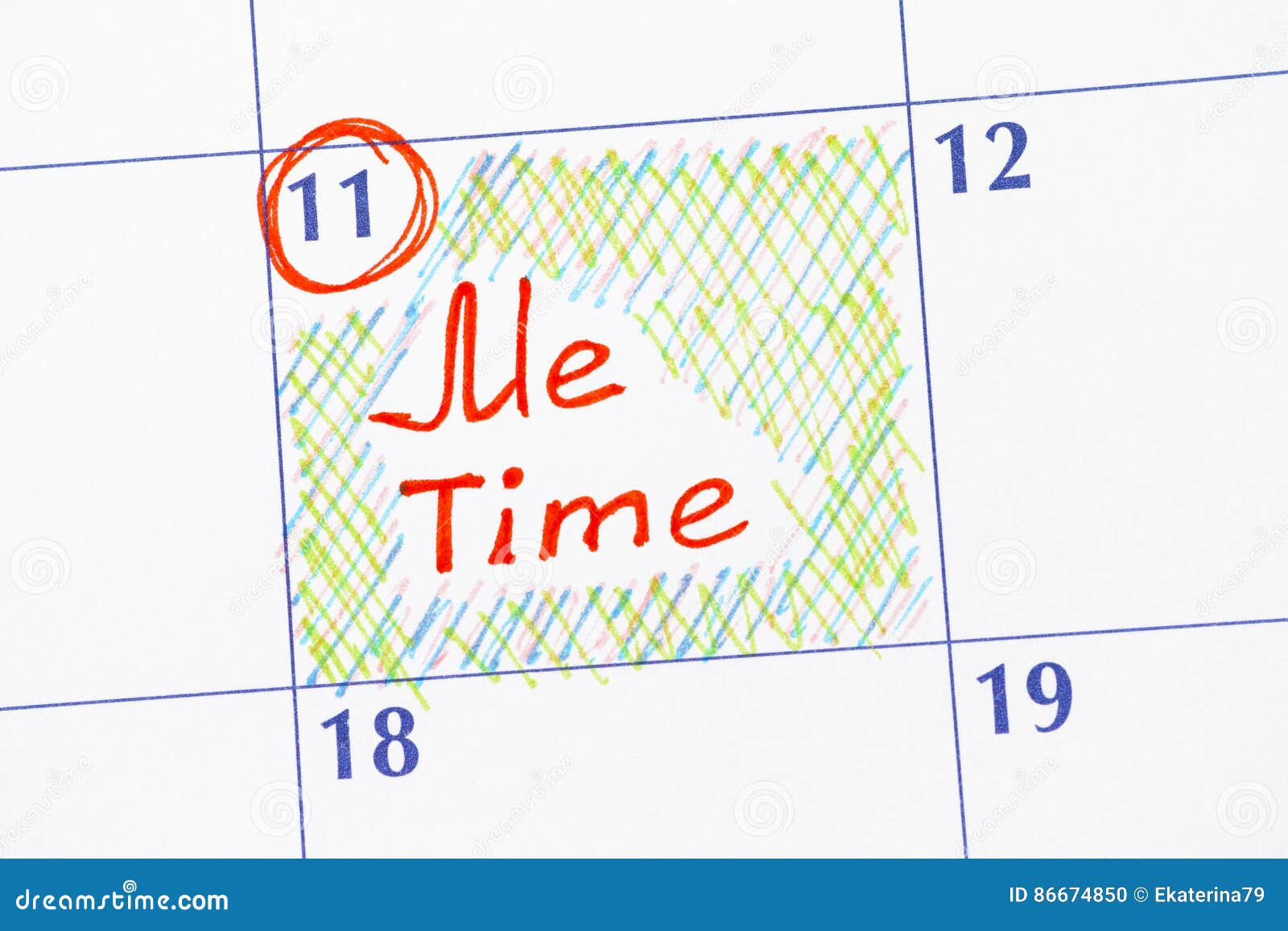 Reminder Me Time in Calendar Stock Photo - Image of paper, text: 86674850