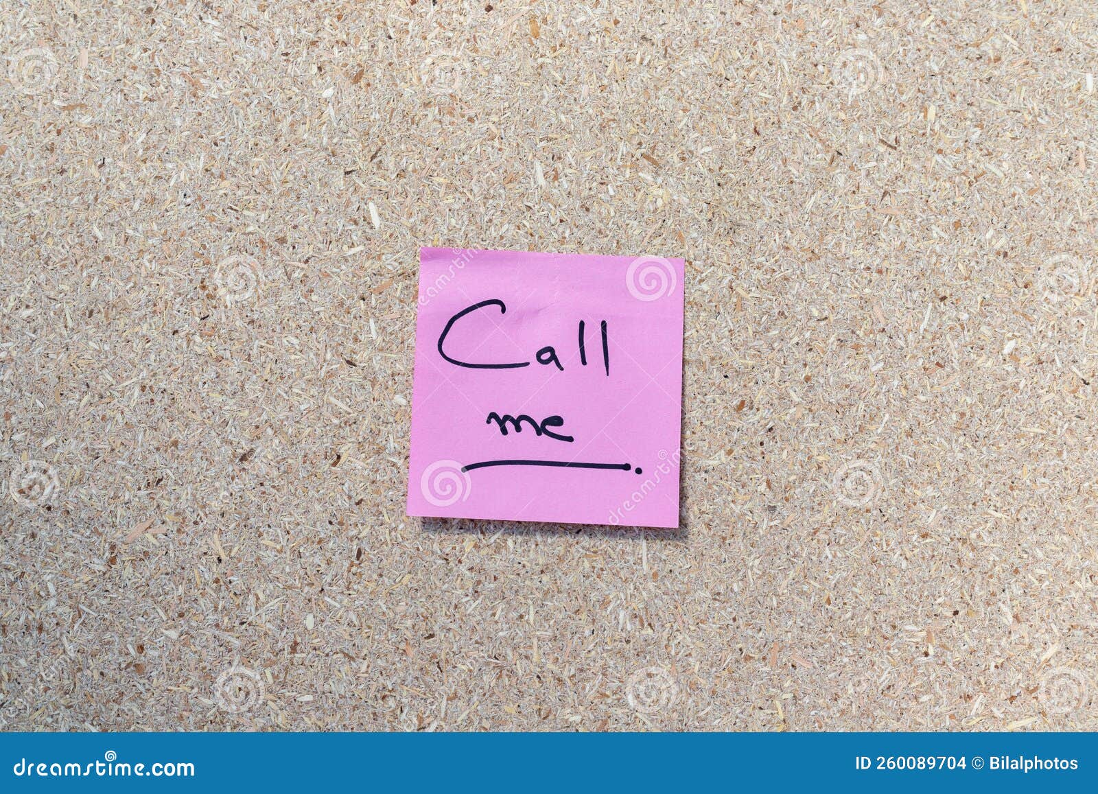 Reminder Note of Call Me on a Sticky Note on Notice Board Stock Photo ...