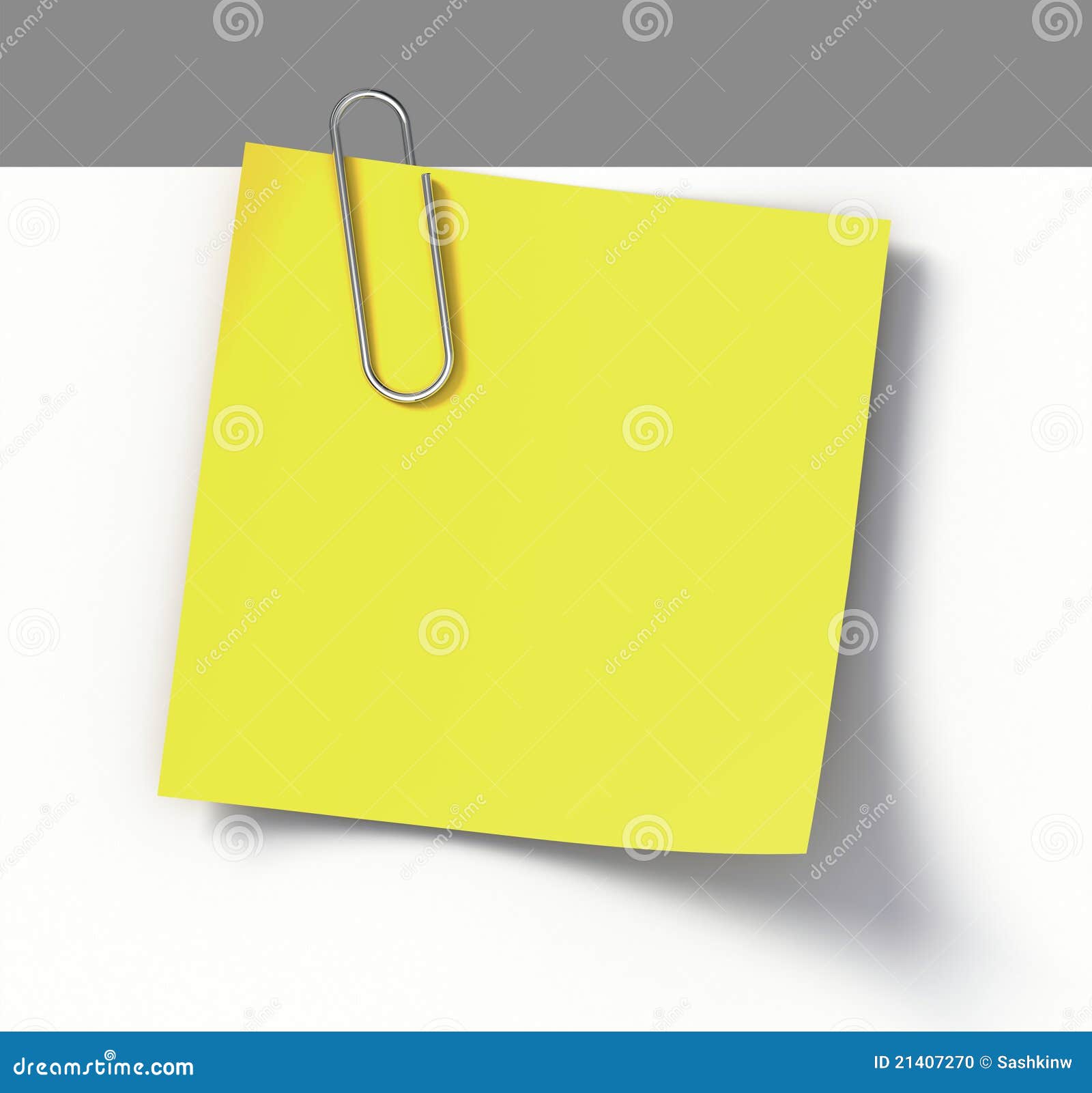 Reminder Note with Paper-clip Stock Illustration - Illustration of ...