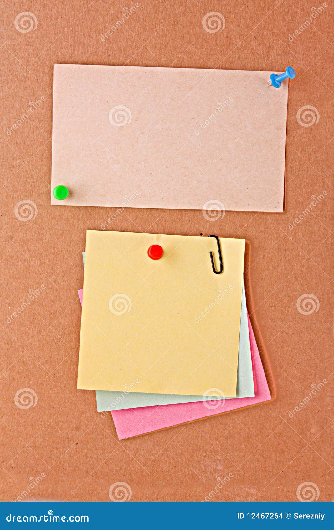Reminder notes with pin stock photo. Image of pink, cardboard - 12467264