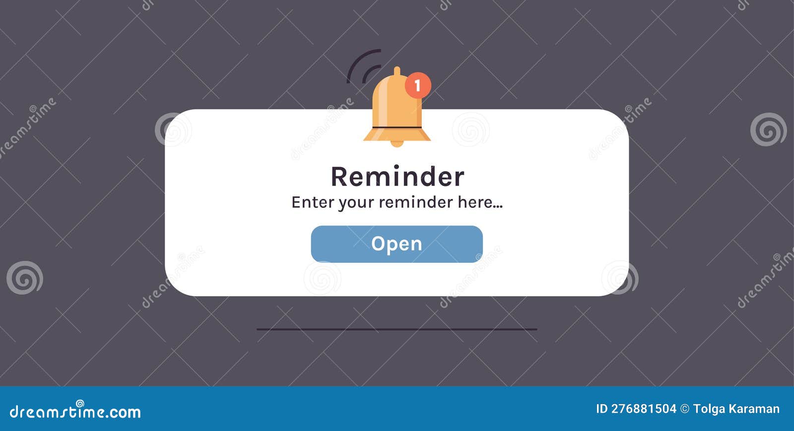 Reminder, Notification Page with Floating Elements and Business ...