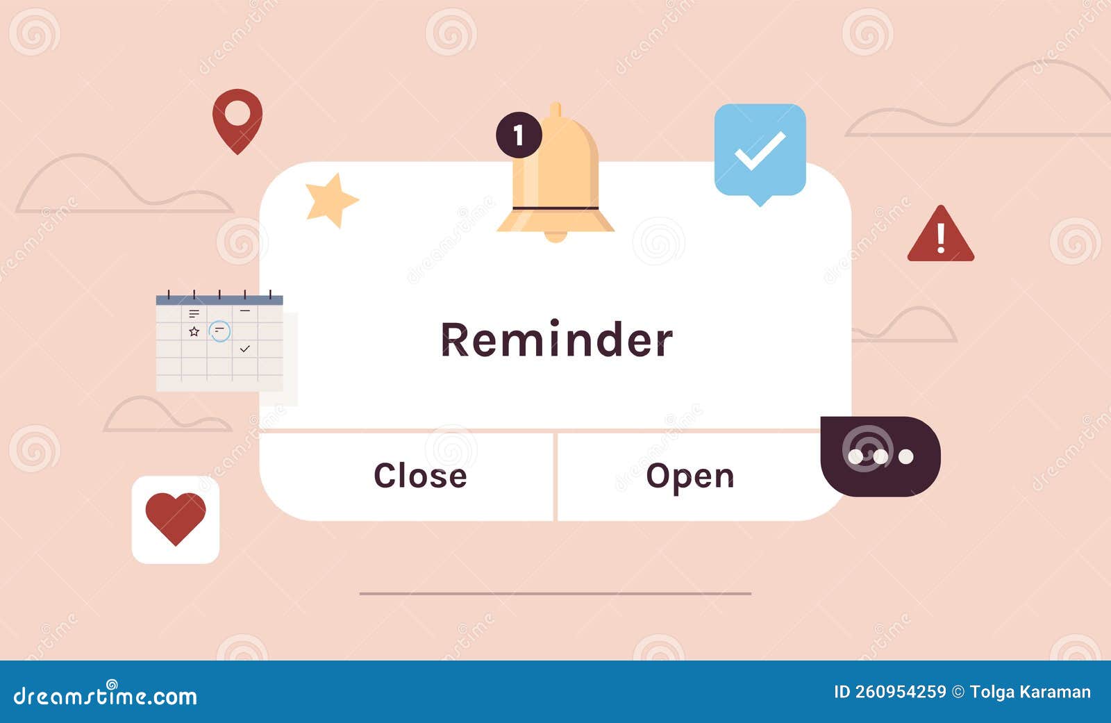 Reminder, Notification Page. Stock Vector - Illustration of bubble ...