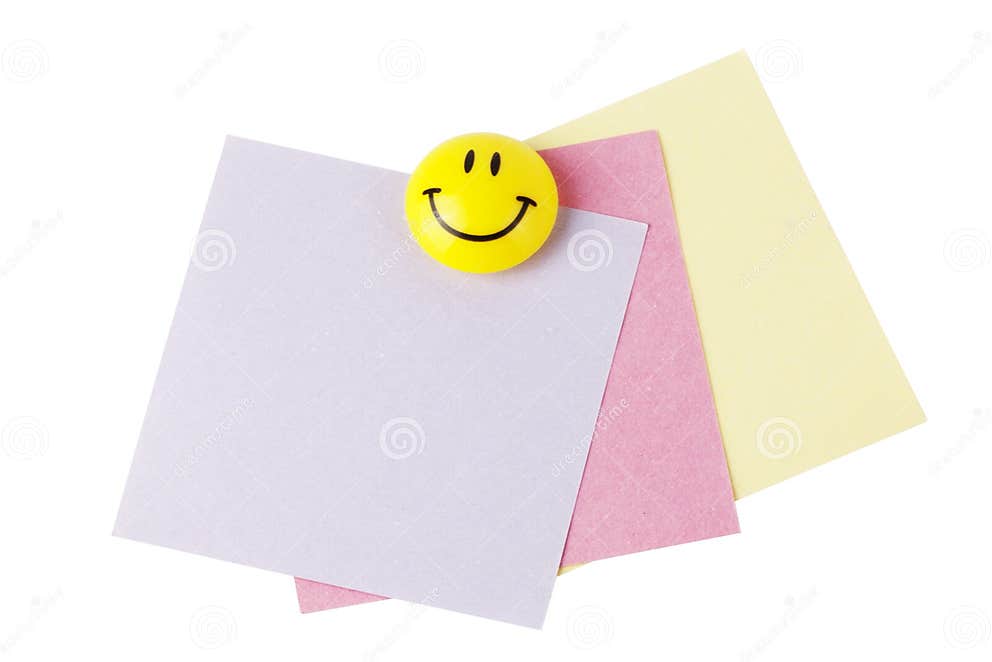 Reminder Papers with Smiley Stock Image - Image of facial, adhesive ...