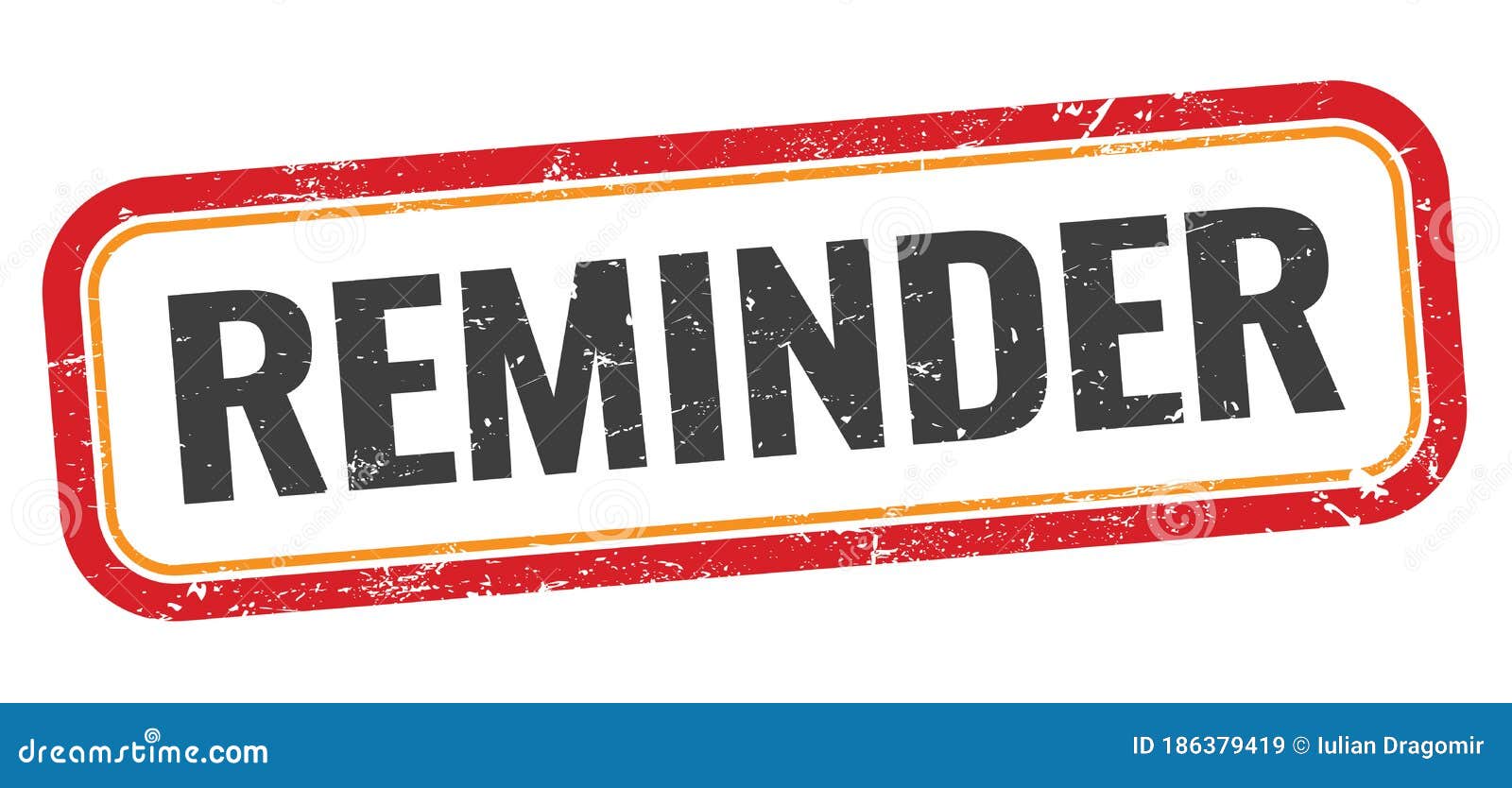 REMINDER Red Black Rectangle Stamp Stock Illustration - Illustration of ...