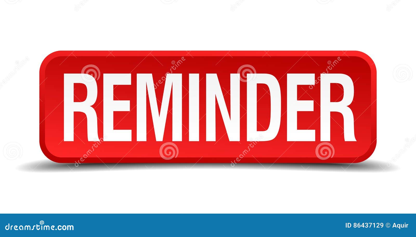 Reminder Red 3d Square Button Stock Vector - Illustration of chance ...