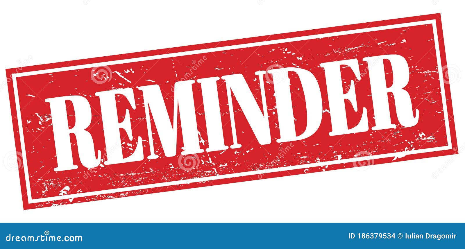 REMINDER Red Rectangle Stamp Stock Illustration - Illustration of text ...