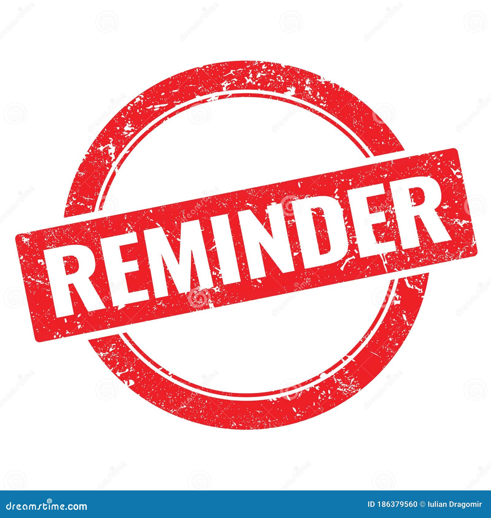 REMINDER red round stamp stock illustration. Illustration of grungy ...