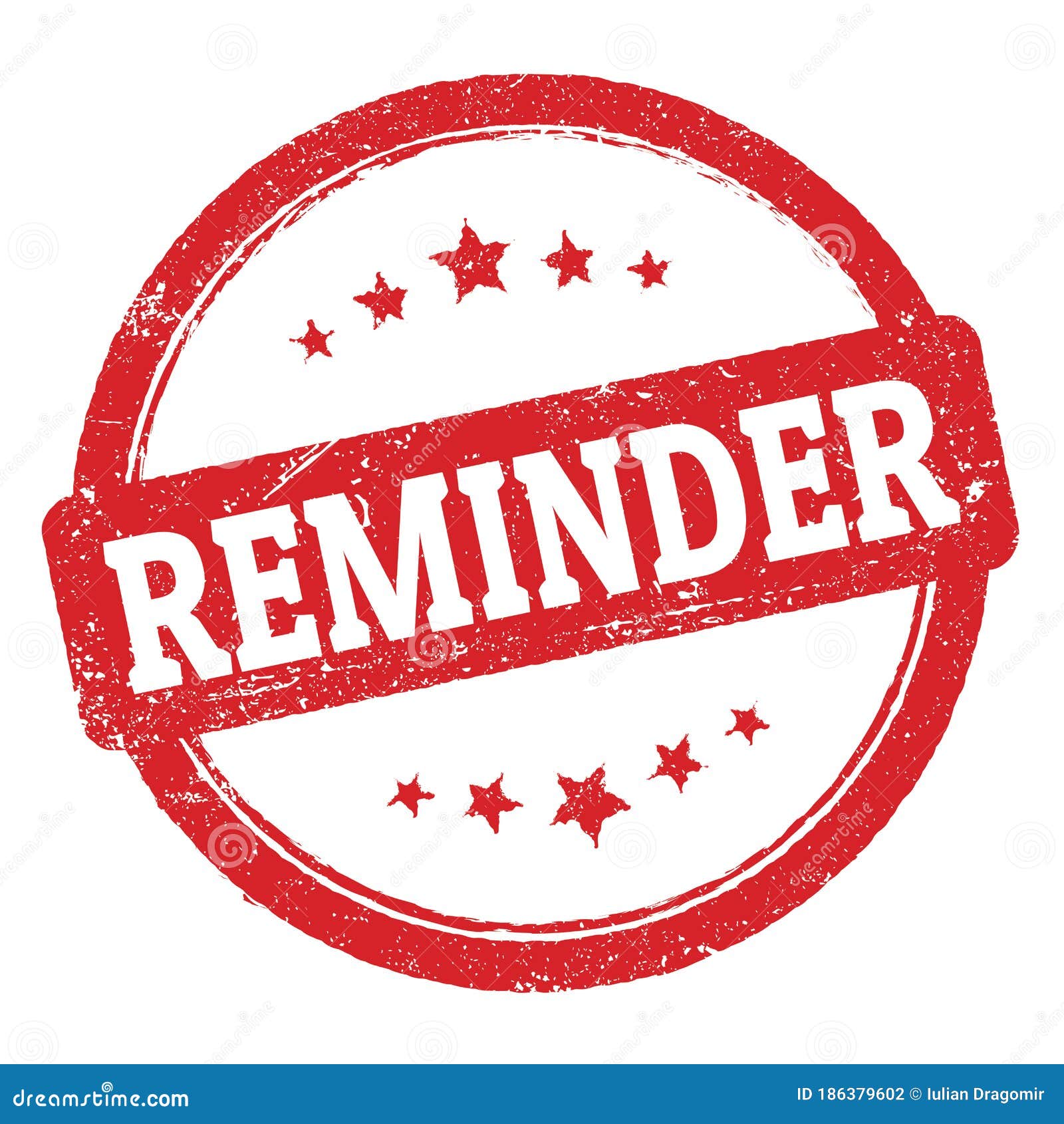 REMINDER red round stamp stock illustration. Illustration of rubber ...