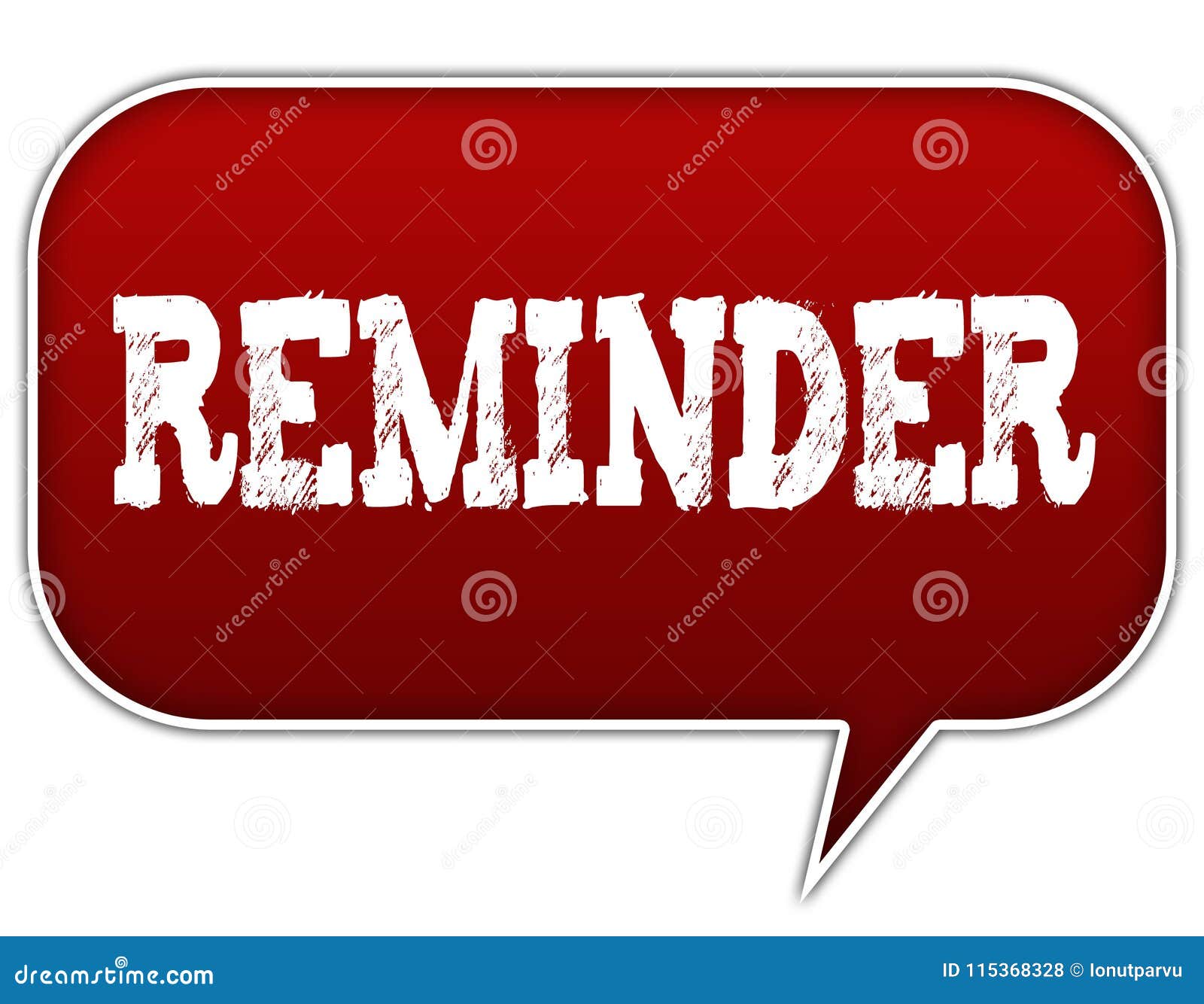 REMINDER on Red Speech Bubble Balloon. Stock Illustration ...