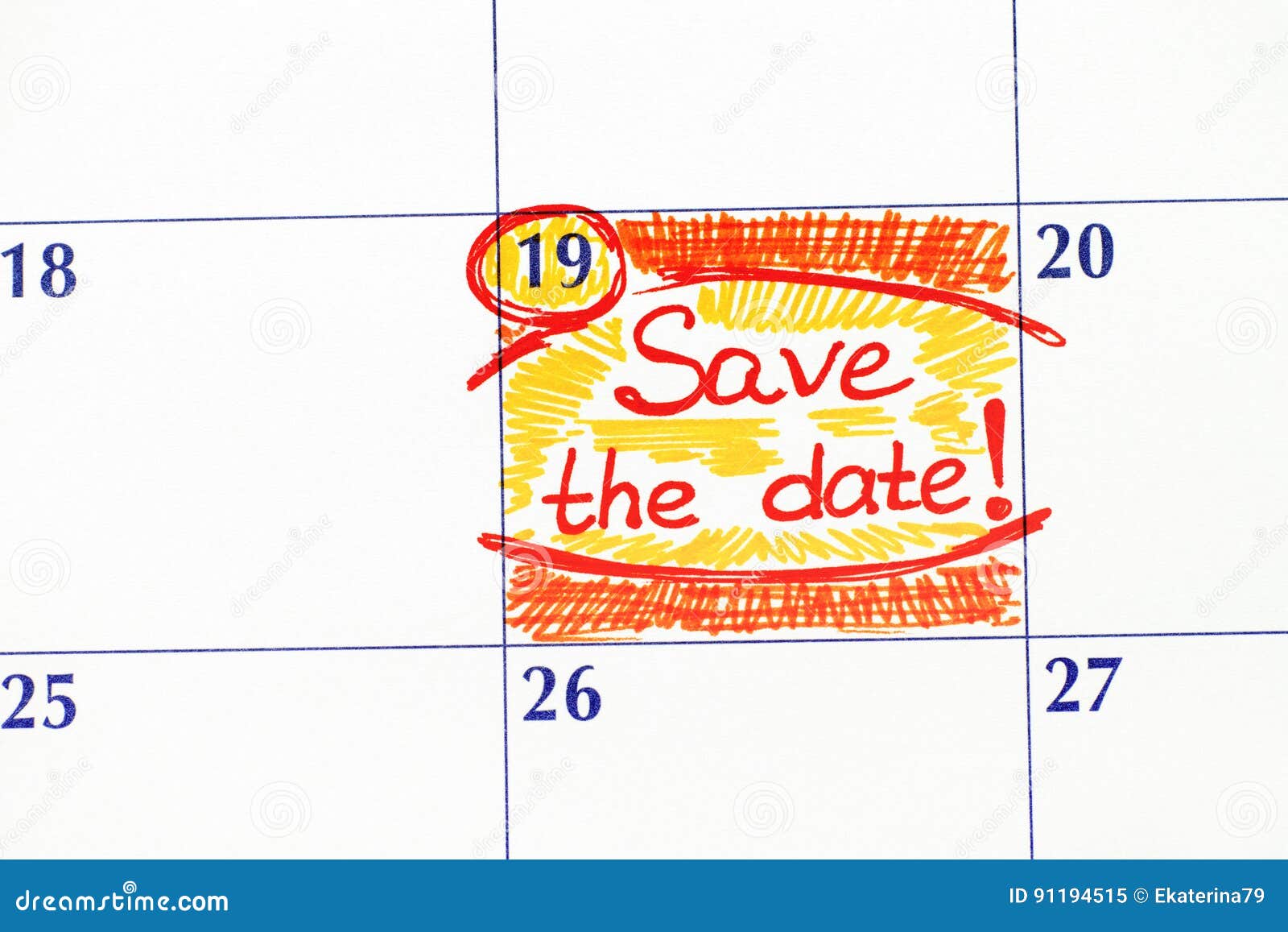 Reminder Save the Date in Calendar Stock Image - Image of reminder ...