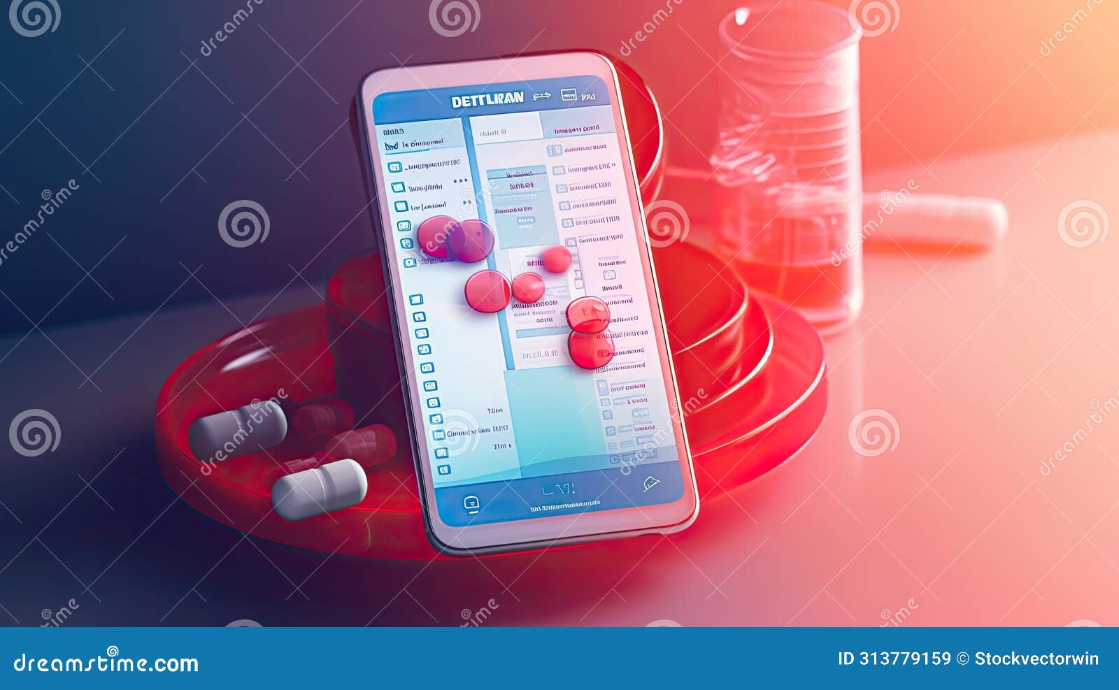 Reminder Technology Medications Flat Stock Illustration - Illustration ...
