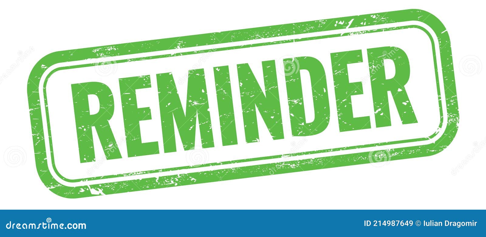 REMINDER Text on Green Grungy Vintage Stamp Stock Illustration ...