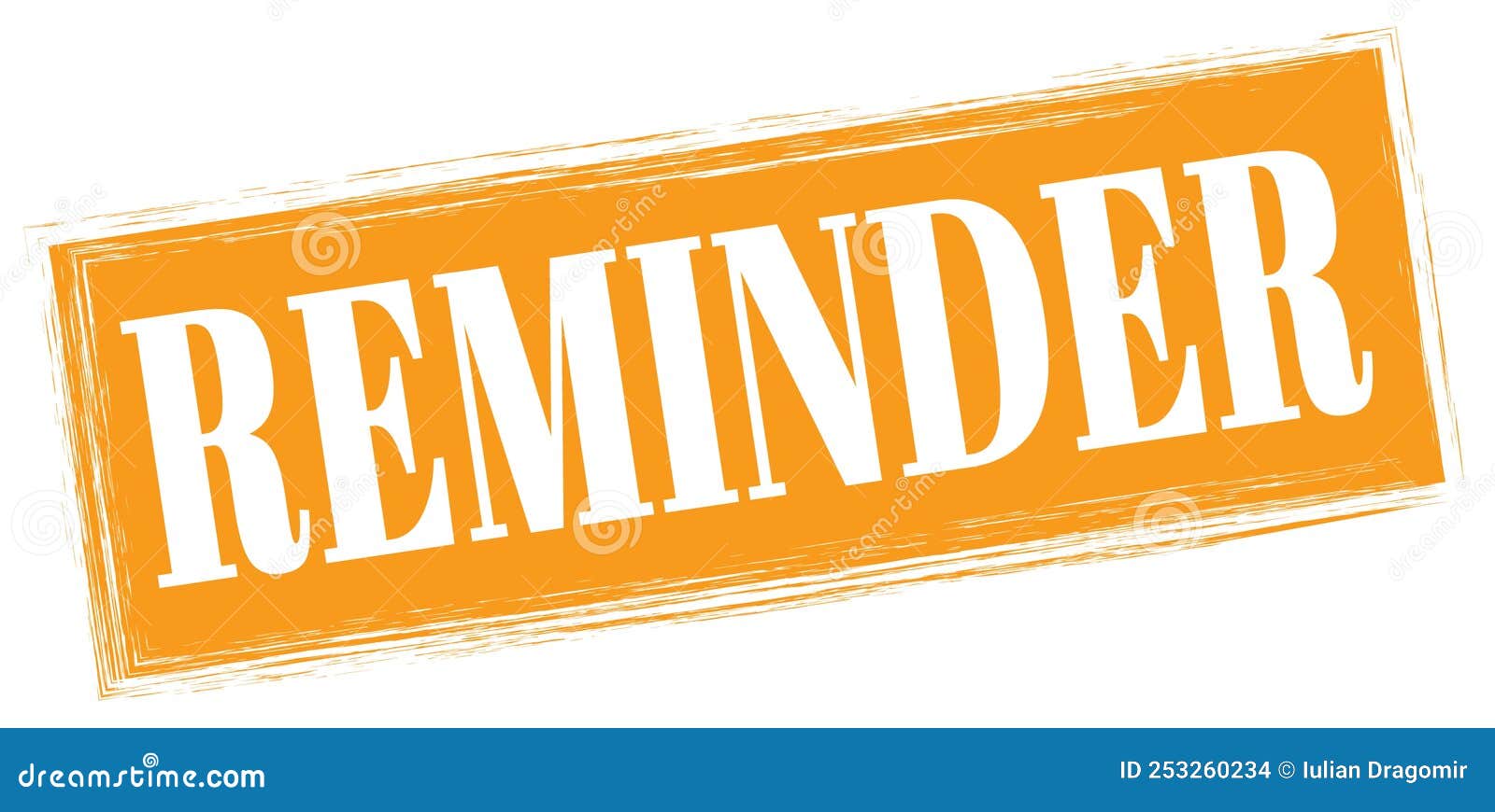 REMINDER Text Written on Orange Stamp Sign Stock Illustration ...