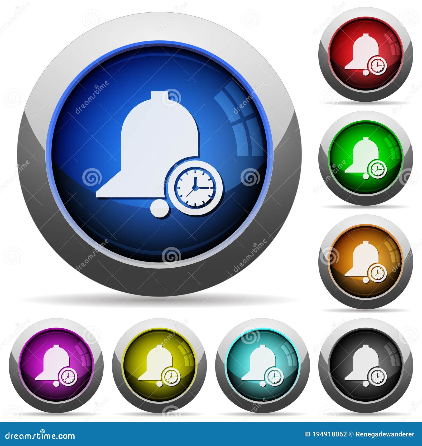 Reminder Time Round Glossy Buttons Stock Vector - Illustration of ...