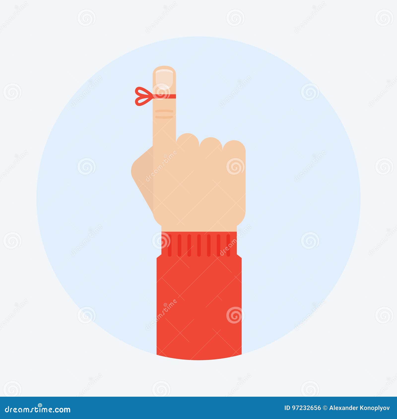 Reminder Vector Flat Illustration Stock Vector - Illustration of finger ...