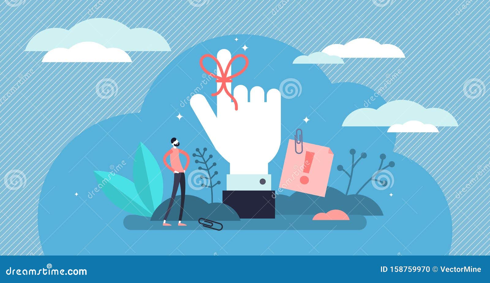 Remember Finger With String Icon. Clipart Image Cartoon Vector ...