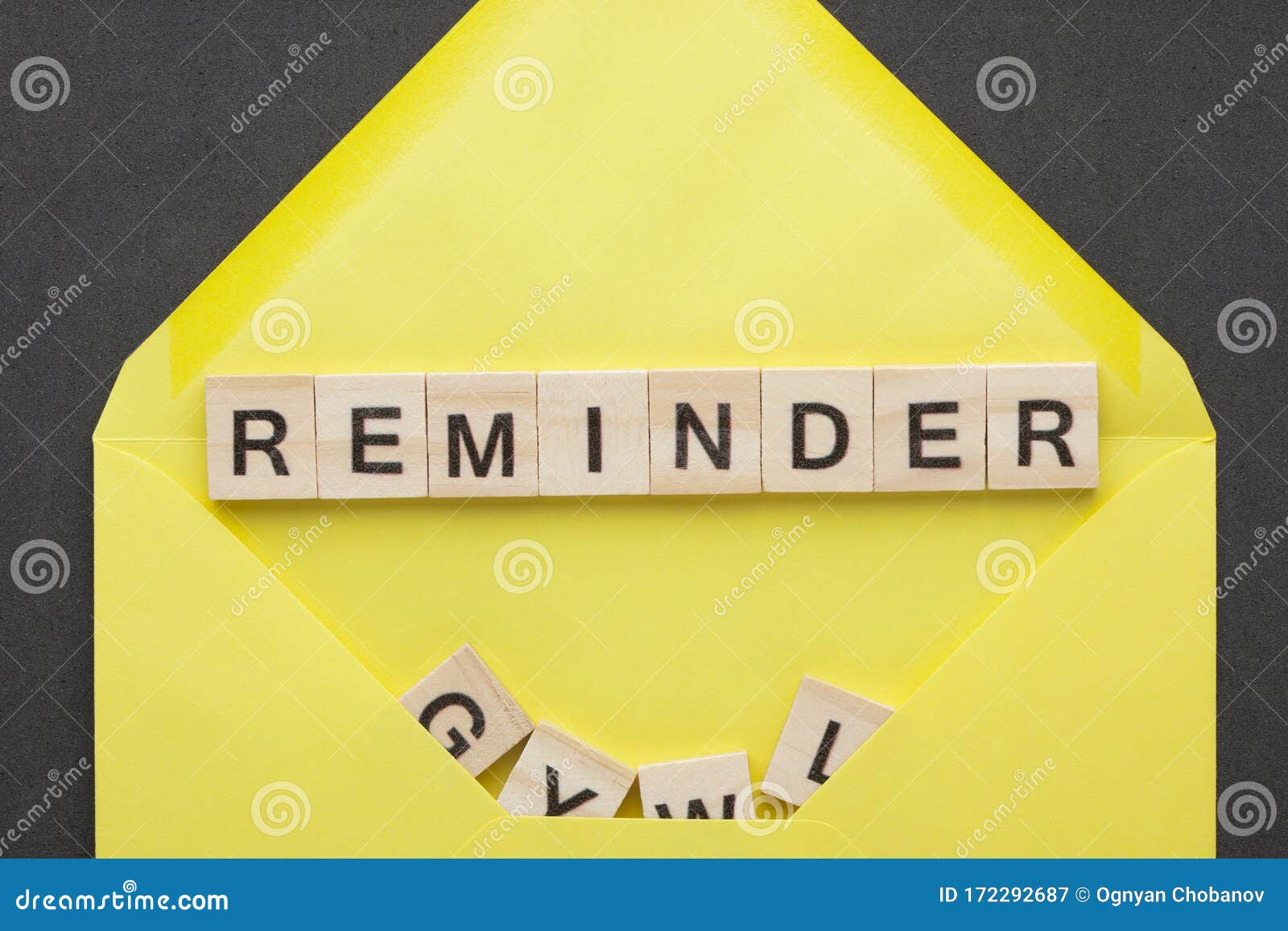 Reminder on Wooden Blocks stock image. Image of place - 172292687