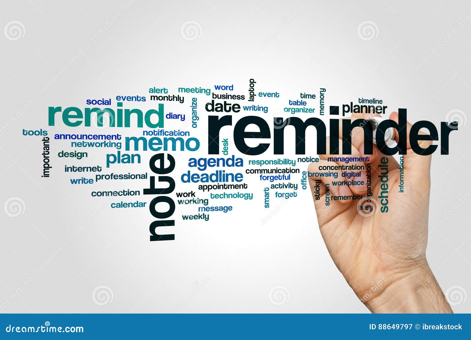 Reminder word cloud stock image. Image of appointment - 88649797