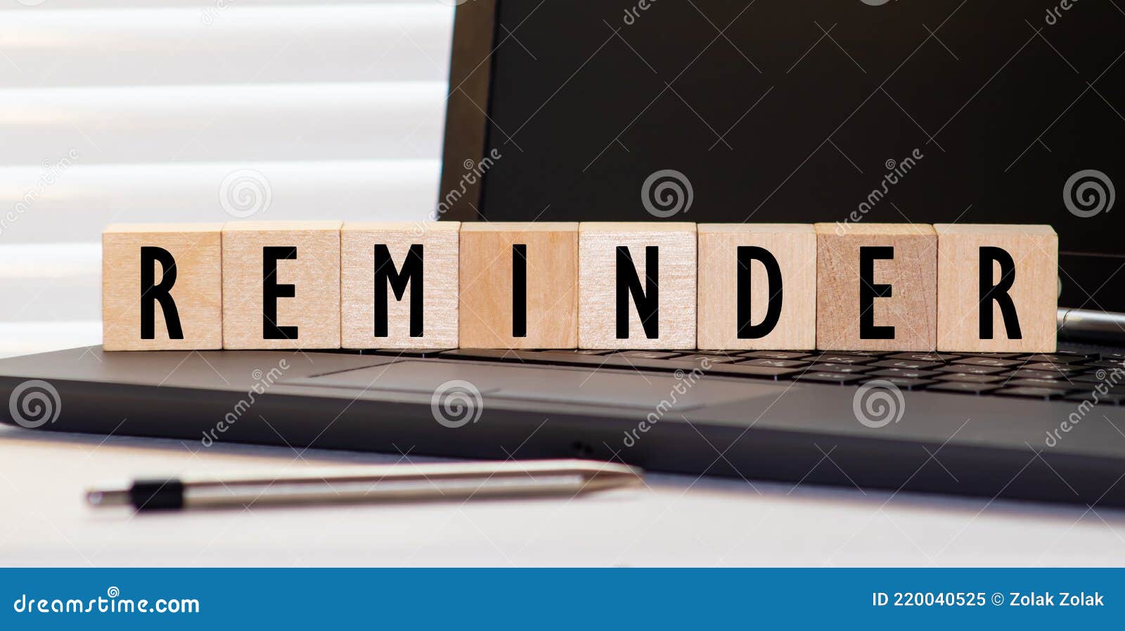 REMINDER Word Made with Building Blocks, Concept Stock Image - Image of ...