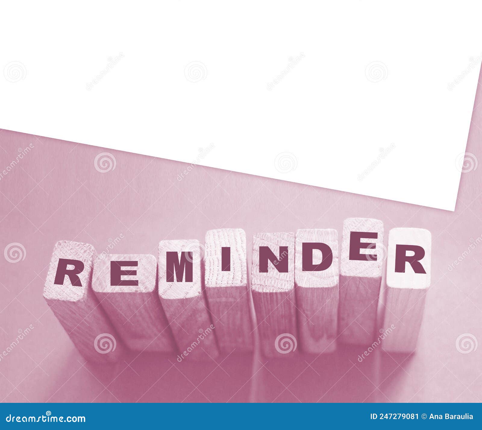 REMINDER Word Made with Building Blocks. Schedule Concept Stock ...