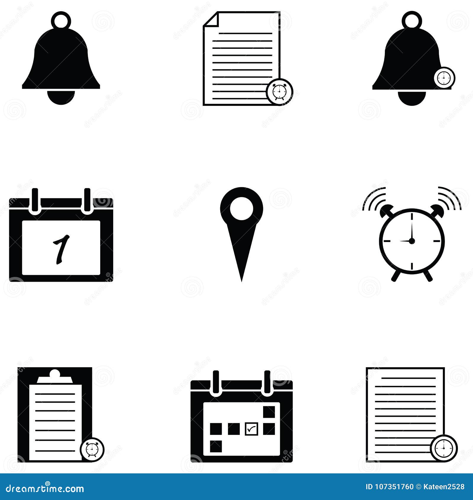 Reminders icon set stock vector. Illustration of remember - 107351760