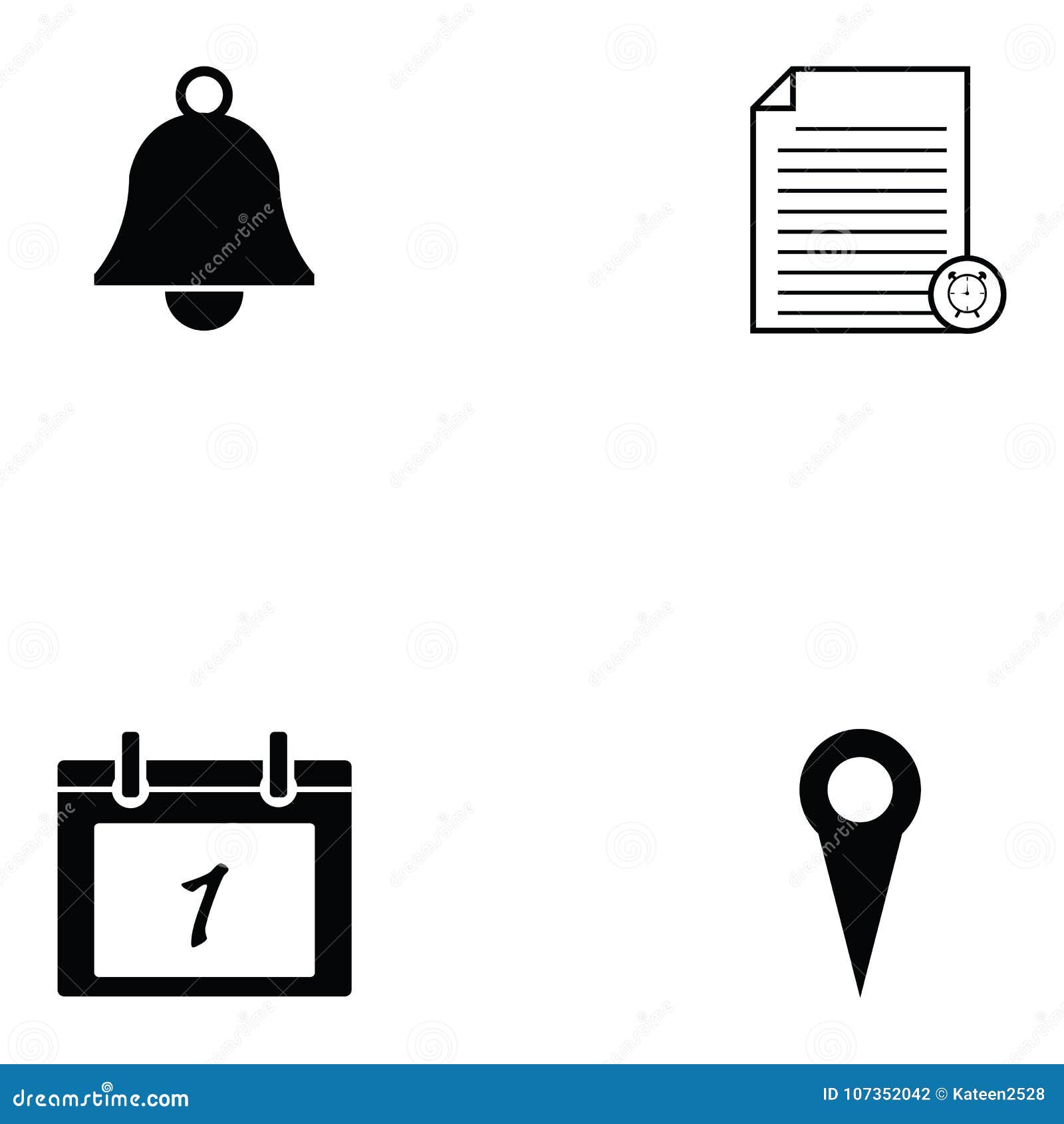 Reminders icon set stock vector. Illustration of symbol - 107352042