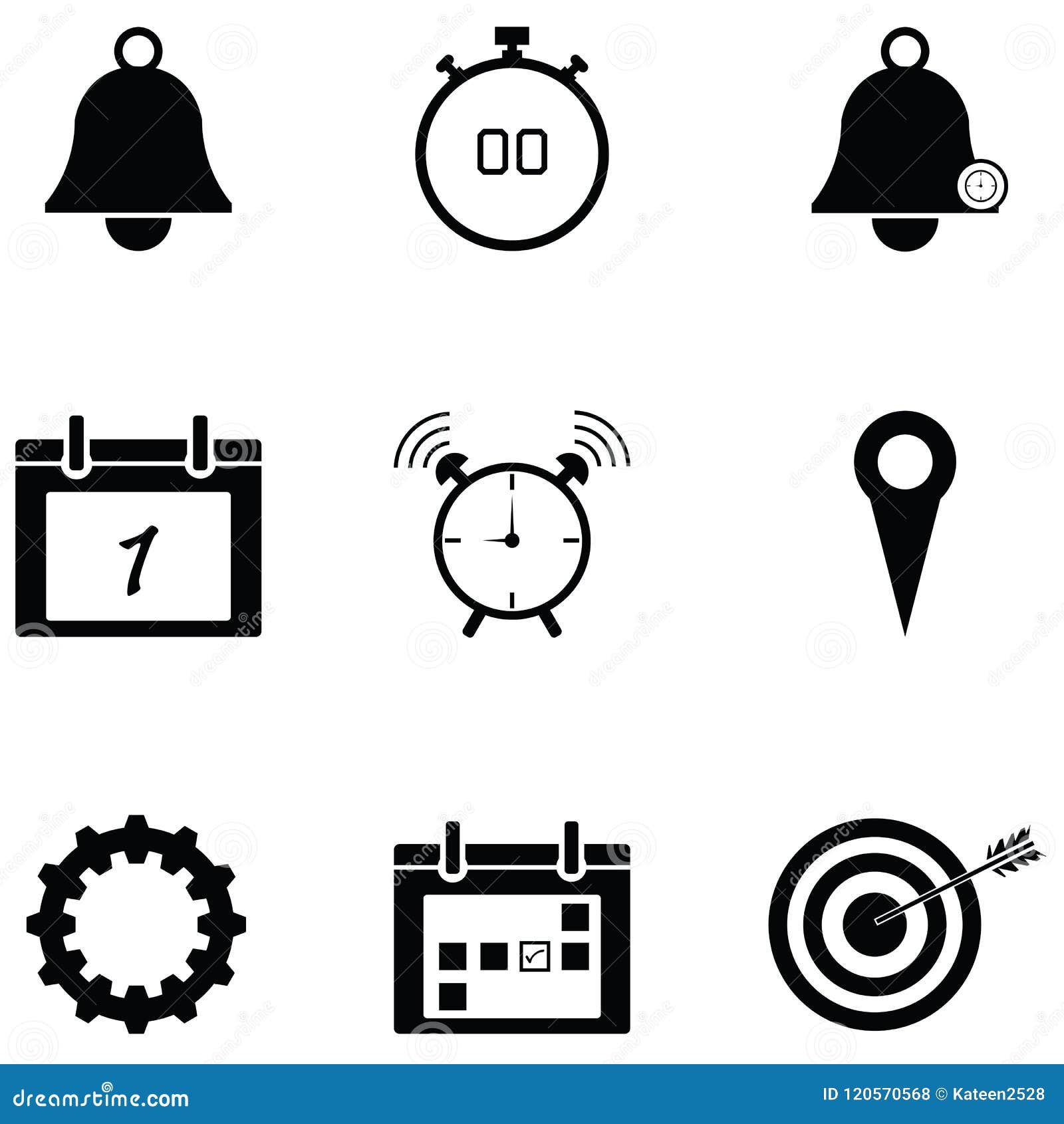 Reminders icon set stock vector. Illustration of vector - 120570568