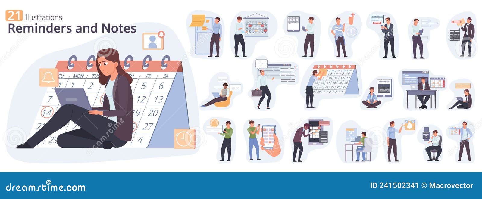 Reminders Notes Icon Set stock vector. Illustration of page - 241502341