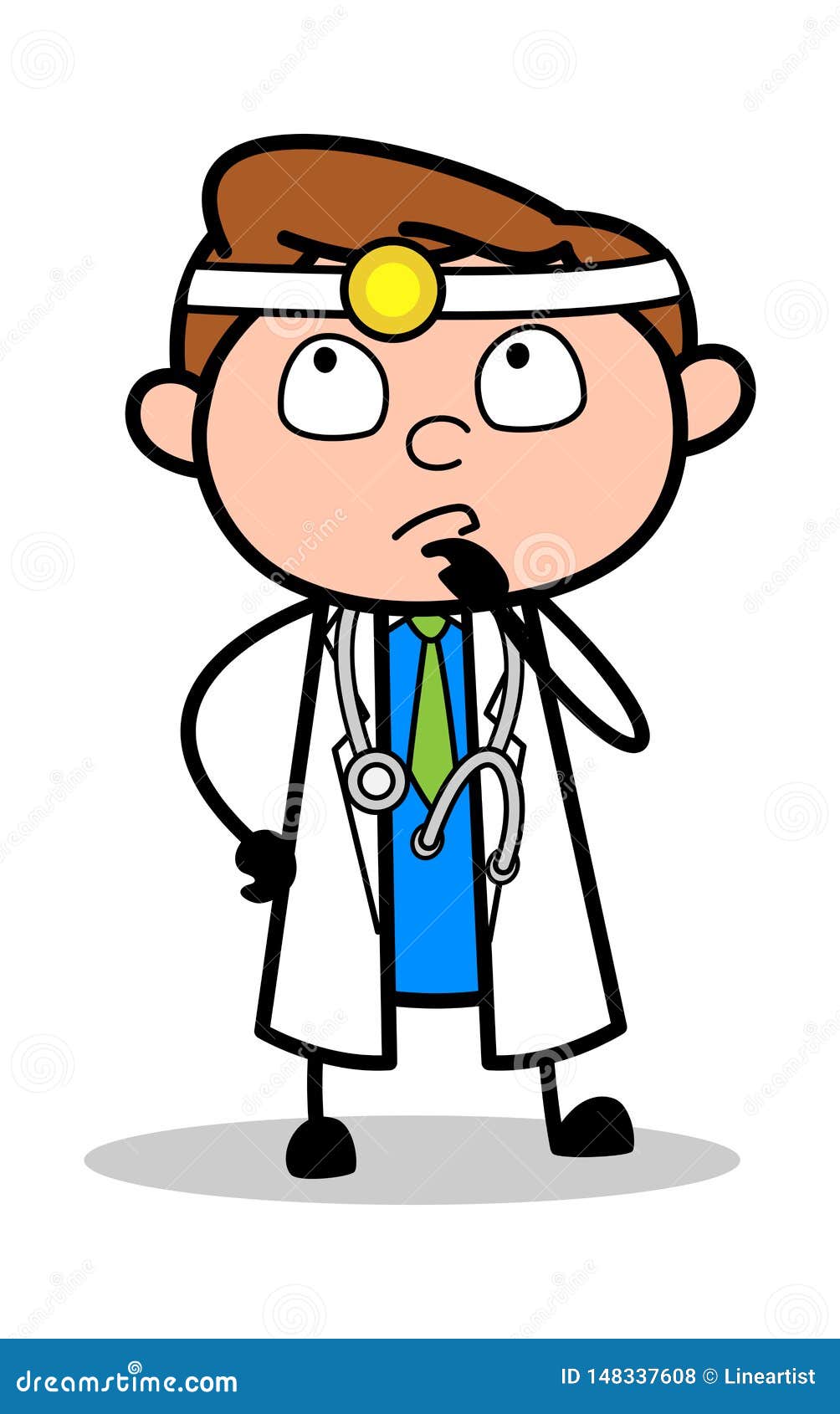 Reminding - Professional Cartoon Doctor Vector Illustration Stock ...