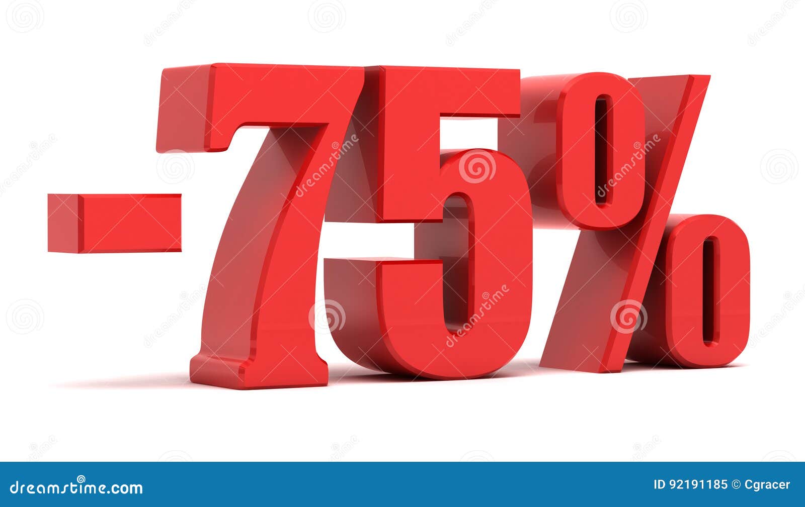 Remise de 75 pour cent illustration stock. Illustration du pourcentage ...