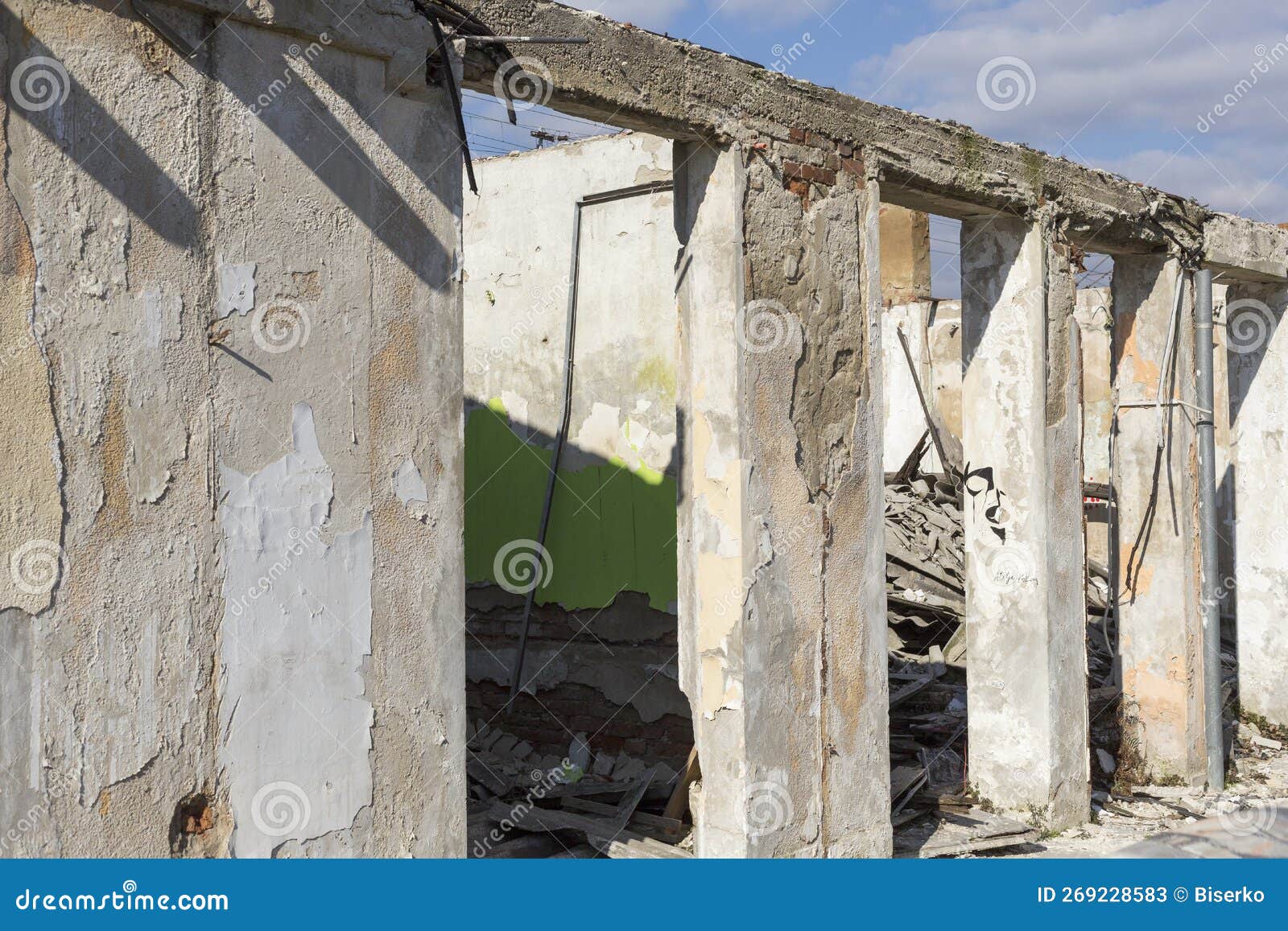 Remnants of the Building after the Destruction Stock Image - Image of ...