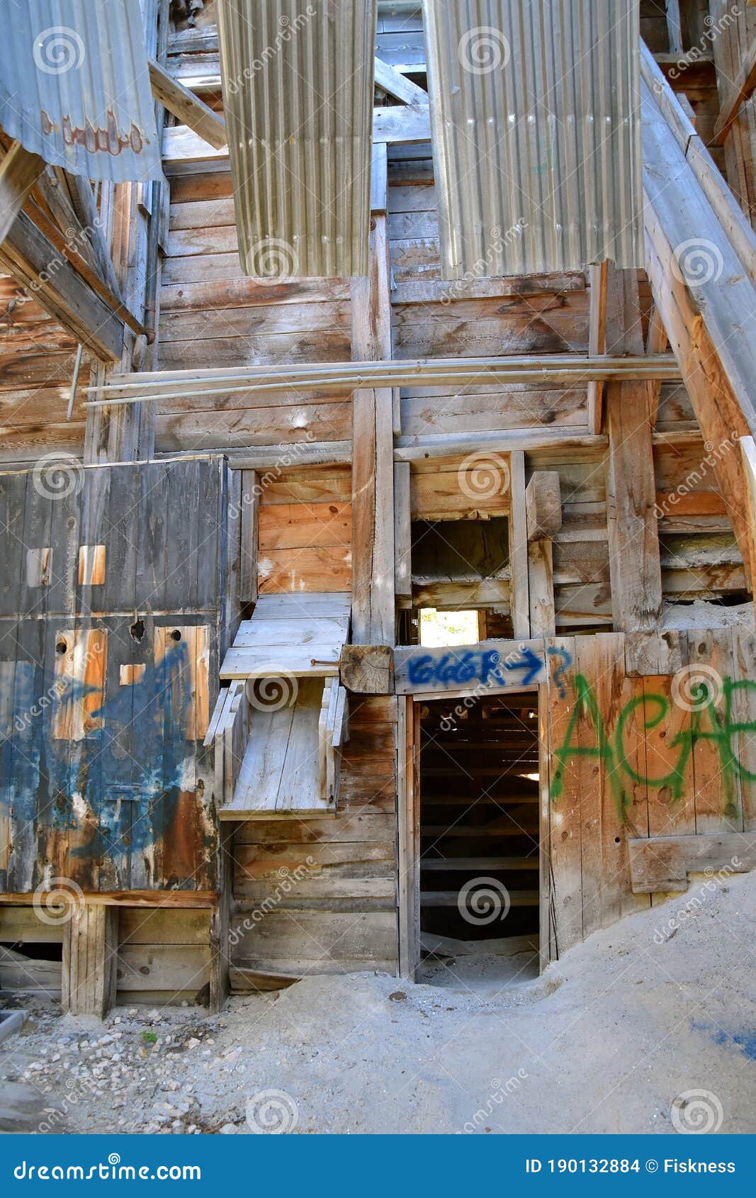 Old Mining Building Fall into Ruins Stock Photo - Image of history ...