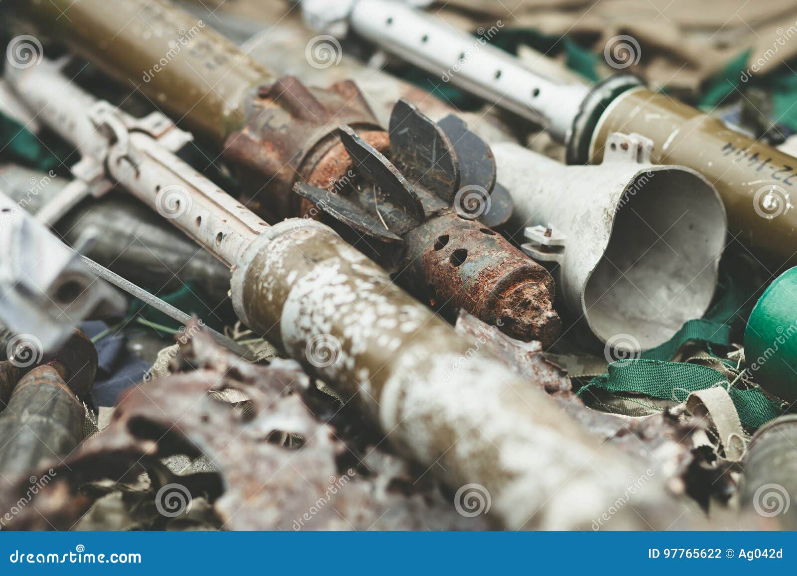 Remnants of Shells Anti-tank Rocket Propelled Grenade Launcher and High ...