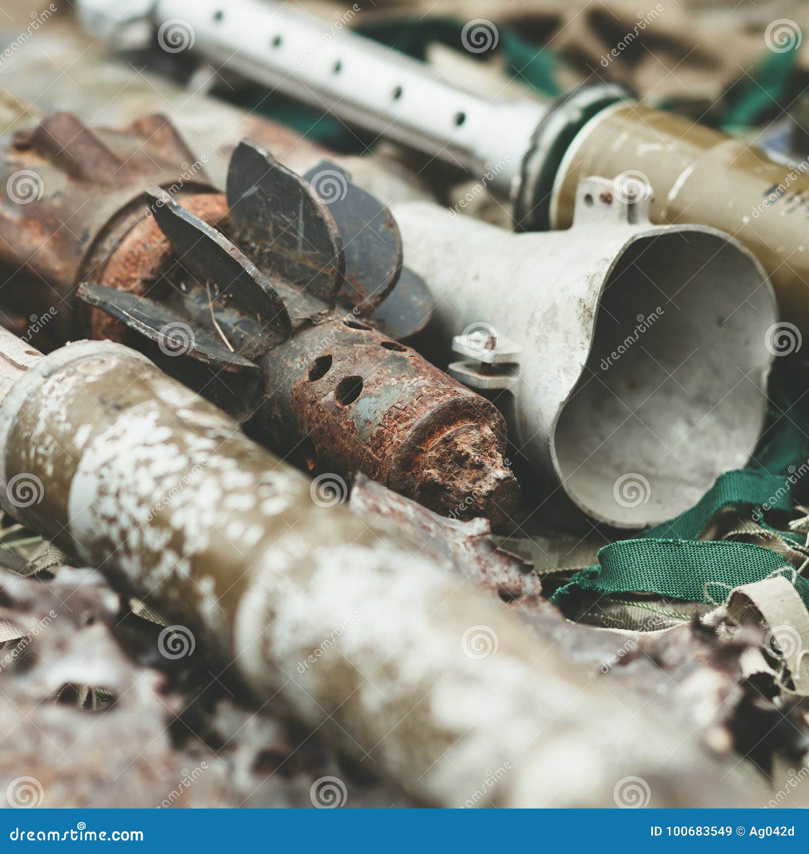 Remnants Of Shells Anti-tank Rocket Propelled Grenade Launcher And High ...