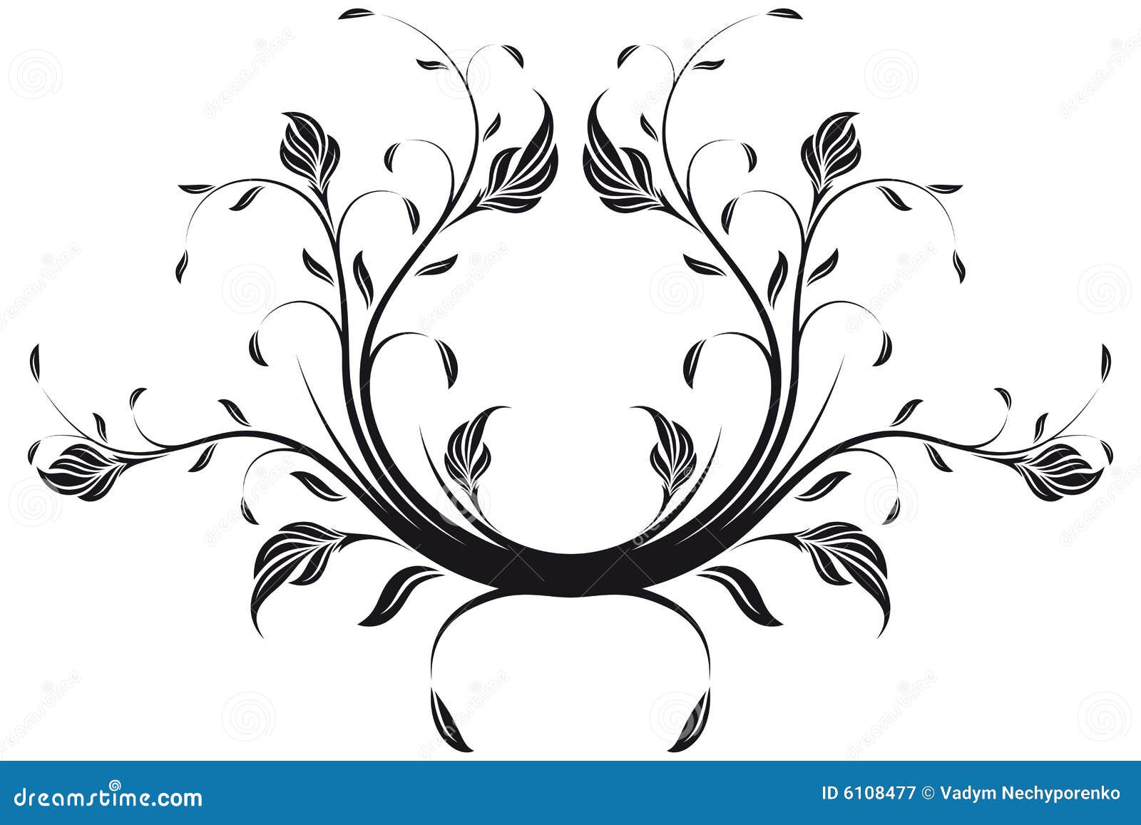 Remolino floral del vector ilustración del vector. Ilustración de color ...