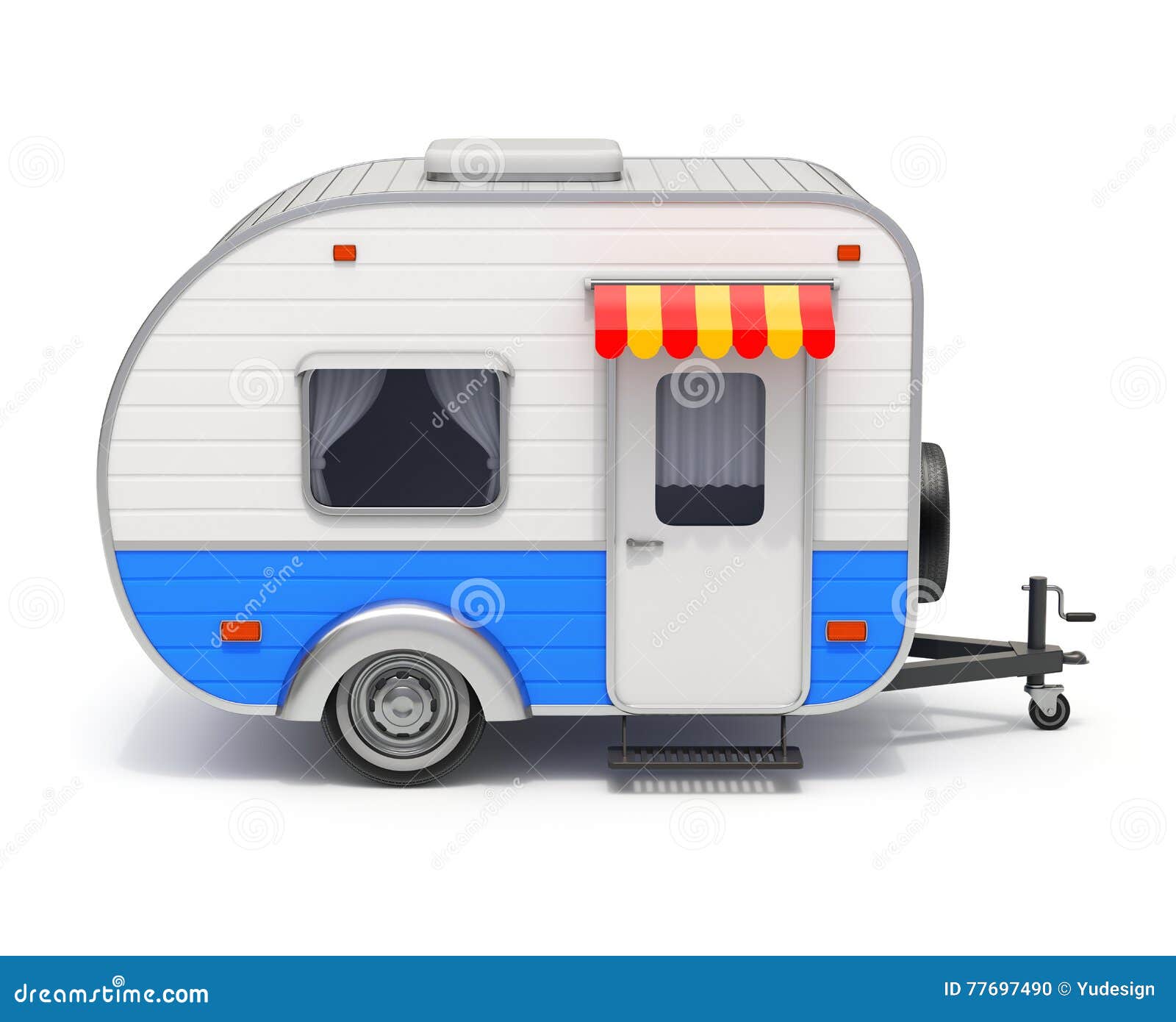 Remolque de campista de rv stock de ilustración. Ilustración de objeto ...