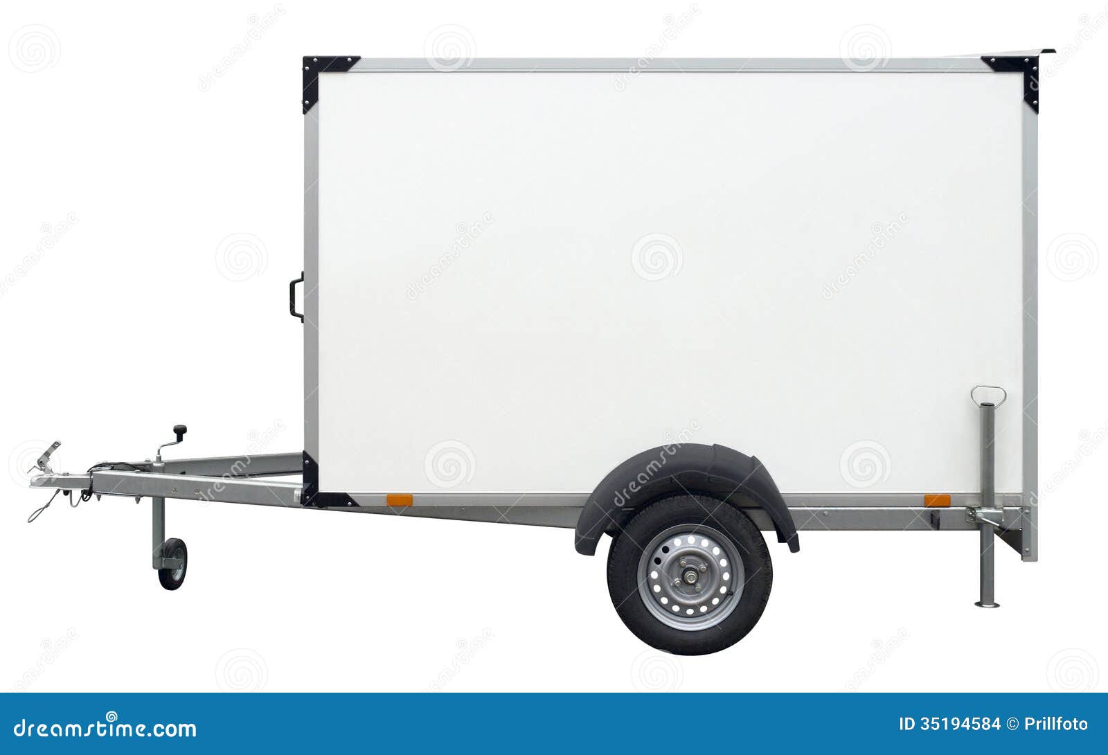 Remorque blanche photo stock. Image du isolement, véhicule - 35194584