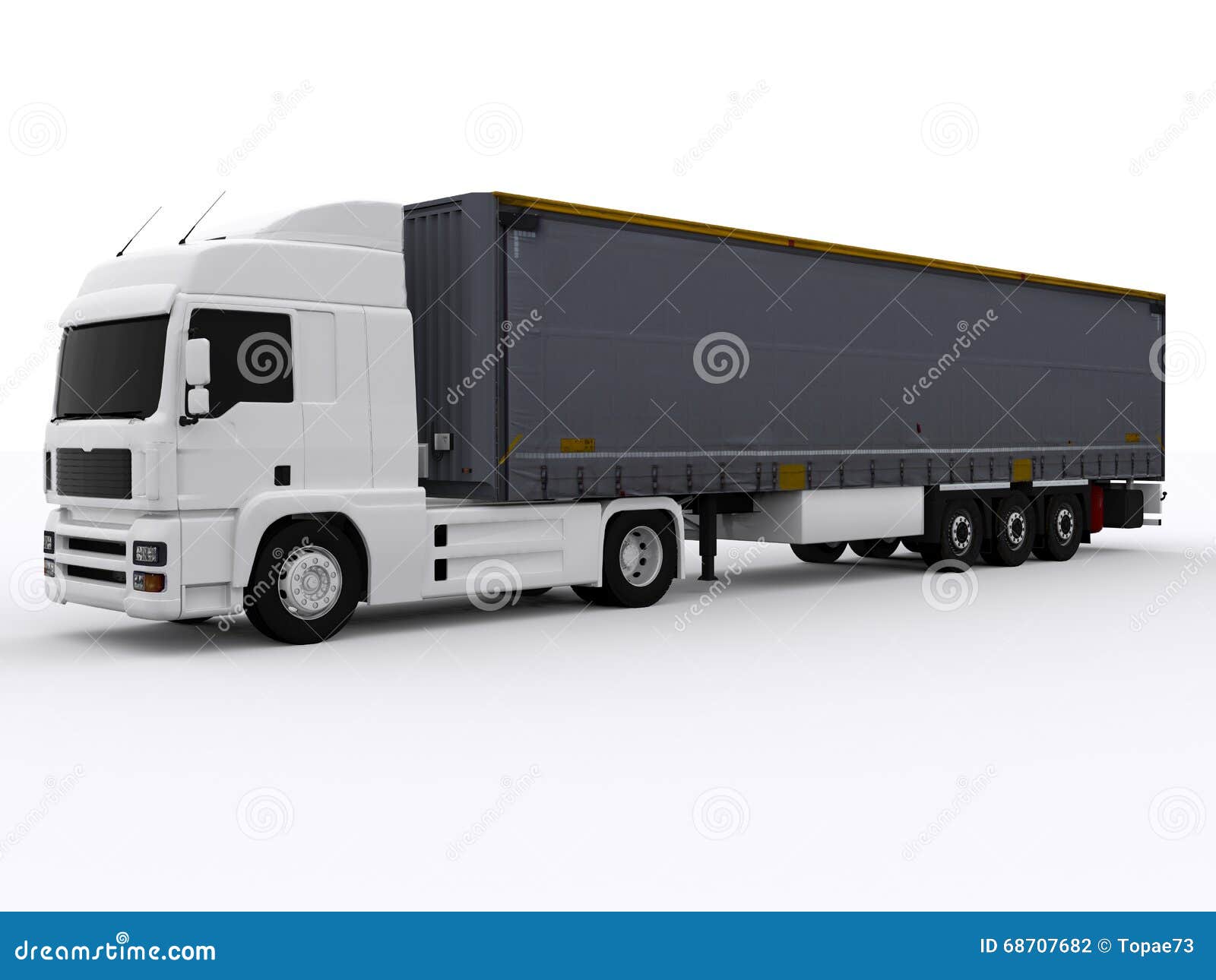 Remorque blanche de camion photo stock. Image du déménager - 68707682