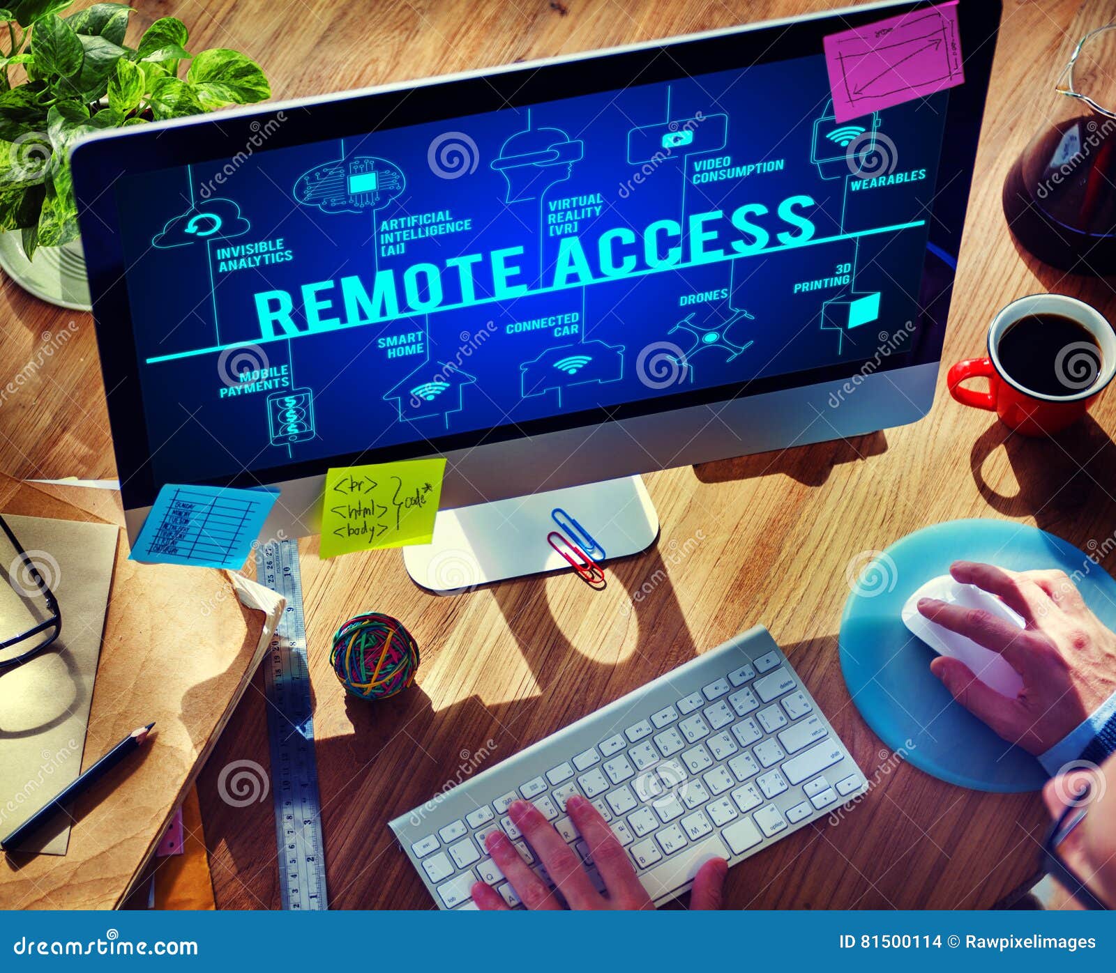 Remote Access Connected Drones Technology Concept Stock Photo - Image ...