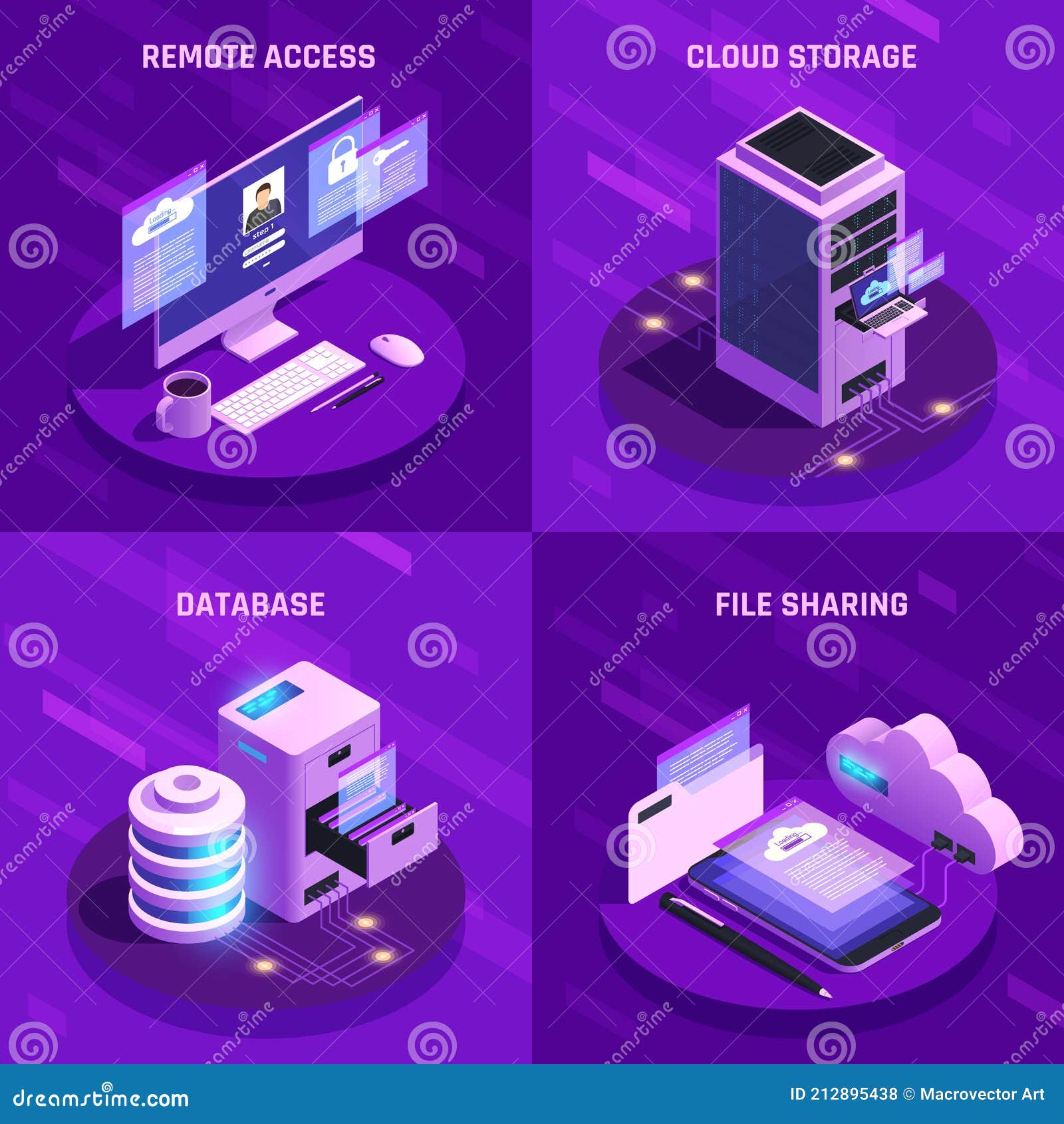 Remote Access Design Concept Stock Vector - Illustration of ...