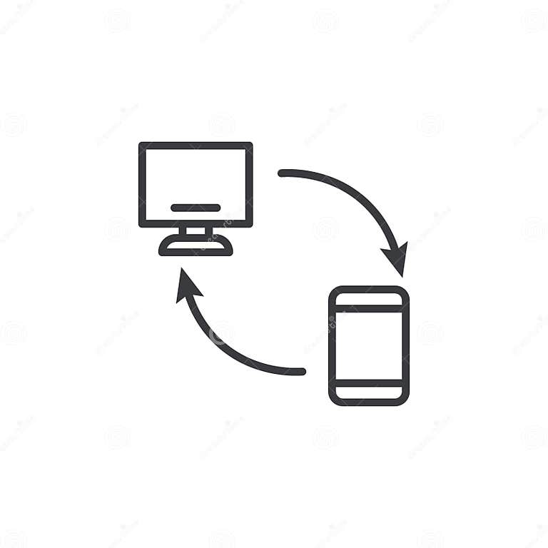 Remote Access Icon Vector Set on White Background Stock Vector ...