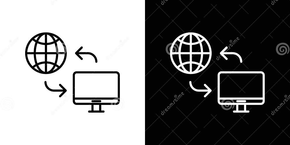 Remote Access Icon Vector Set on White Background Stock Illustration ...