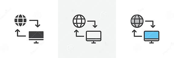 Remote Access Icon Vector Set on White Background Stock Illustration ...