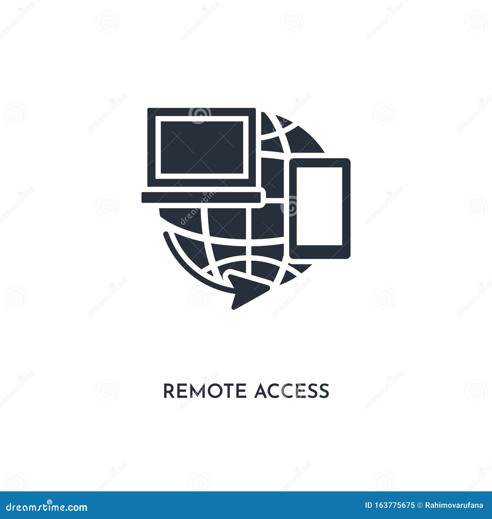Remote Access Icon. Simple Element Illustration. Isolated Trendy Filled ...