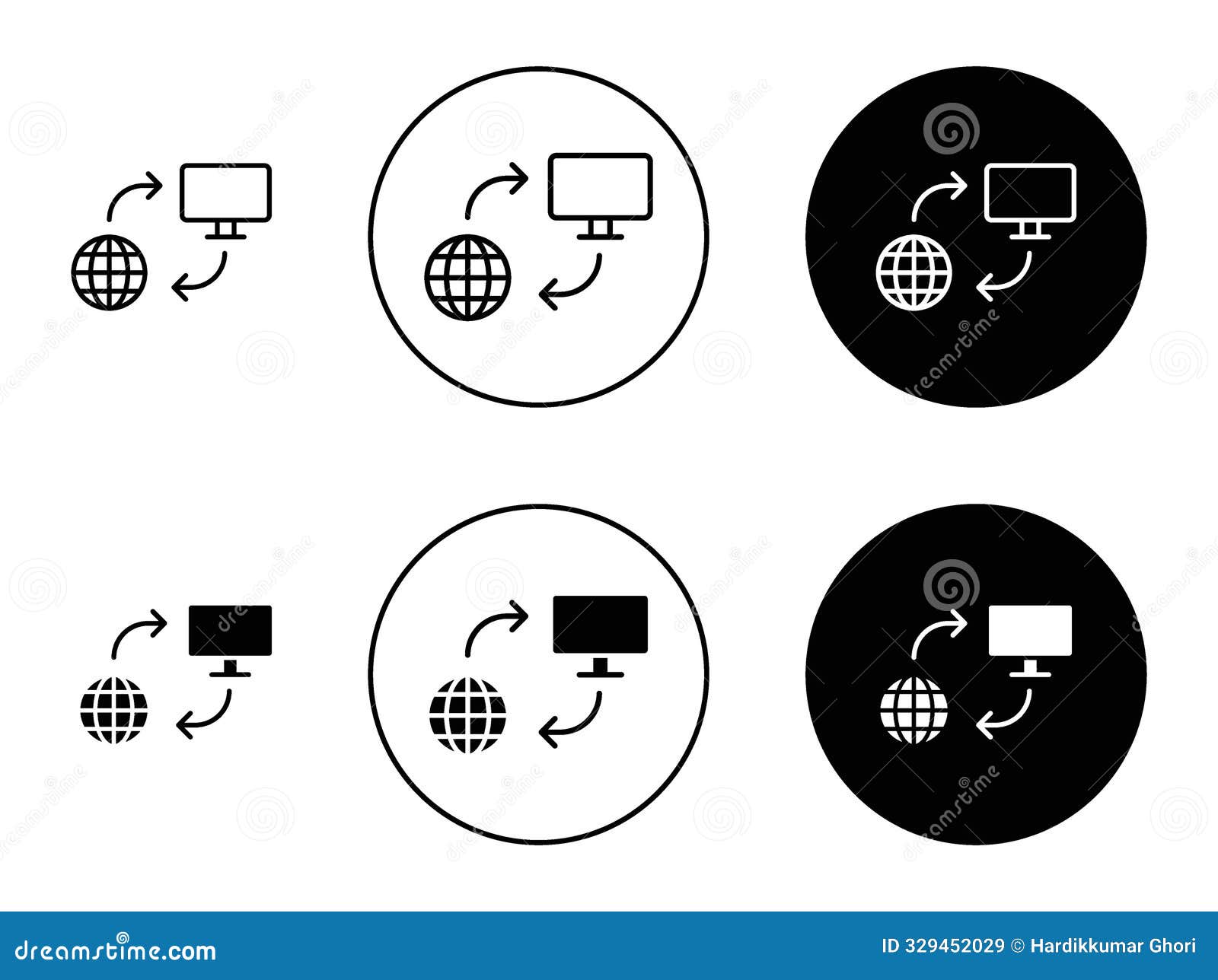 Remote Access Icon Vector Set on White Background Stock Vector ...